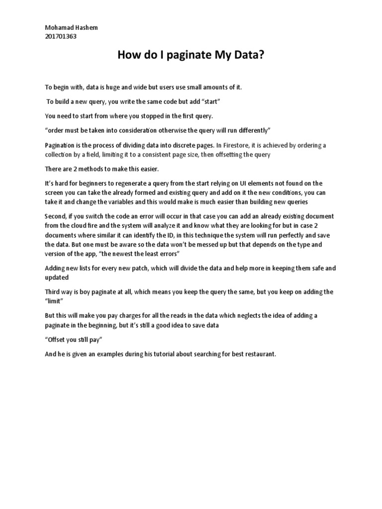 How Do I Paginate My Data | PDF