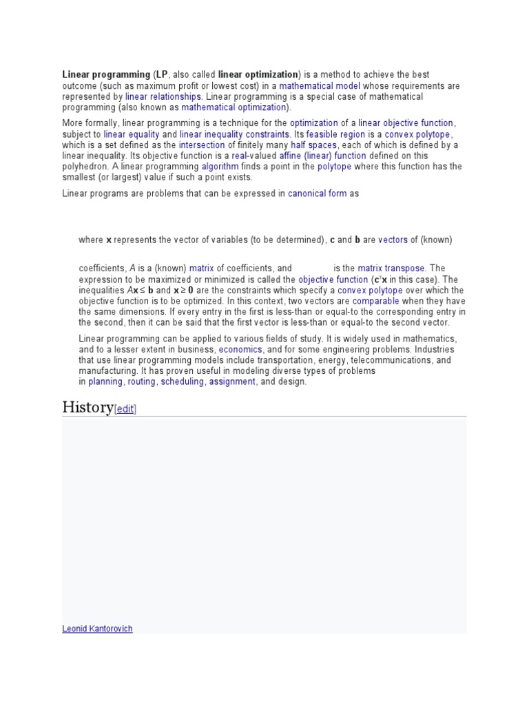 Linear Programming Apllications Pdf Linear Programming Systems Analysis 