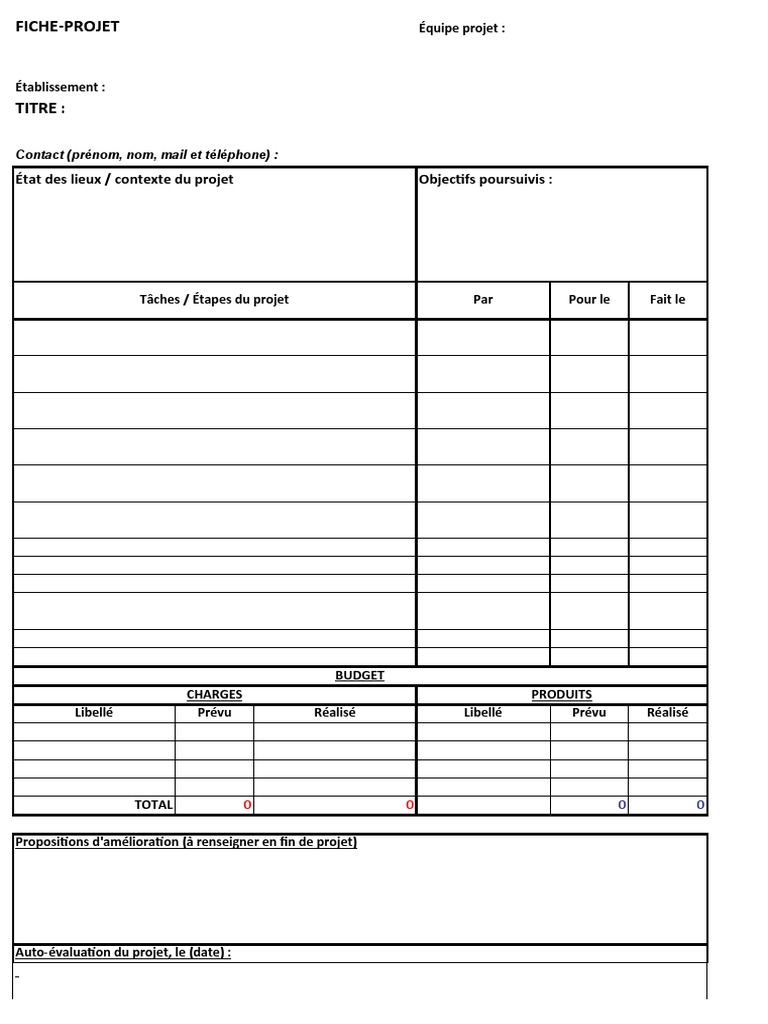 1410 Fiche Projet | PDF