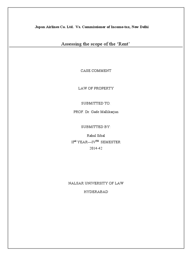 Case Comment | PDF | Taxes | Judgment (Law)