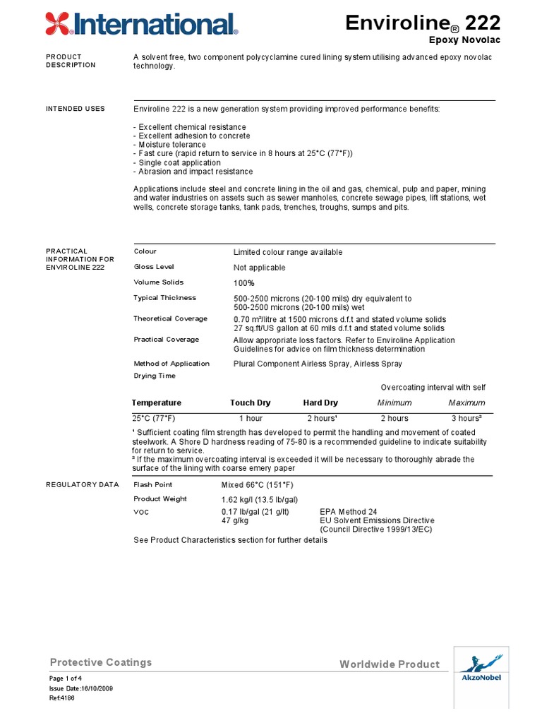 Enviroline 222+ds+eng PDF | PDF | Epoxy | Volatile Organic Compound