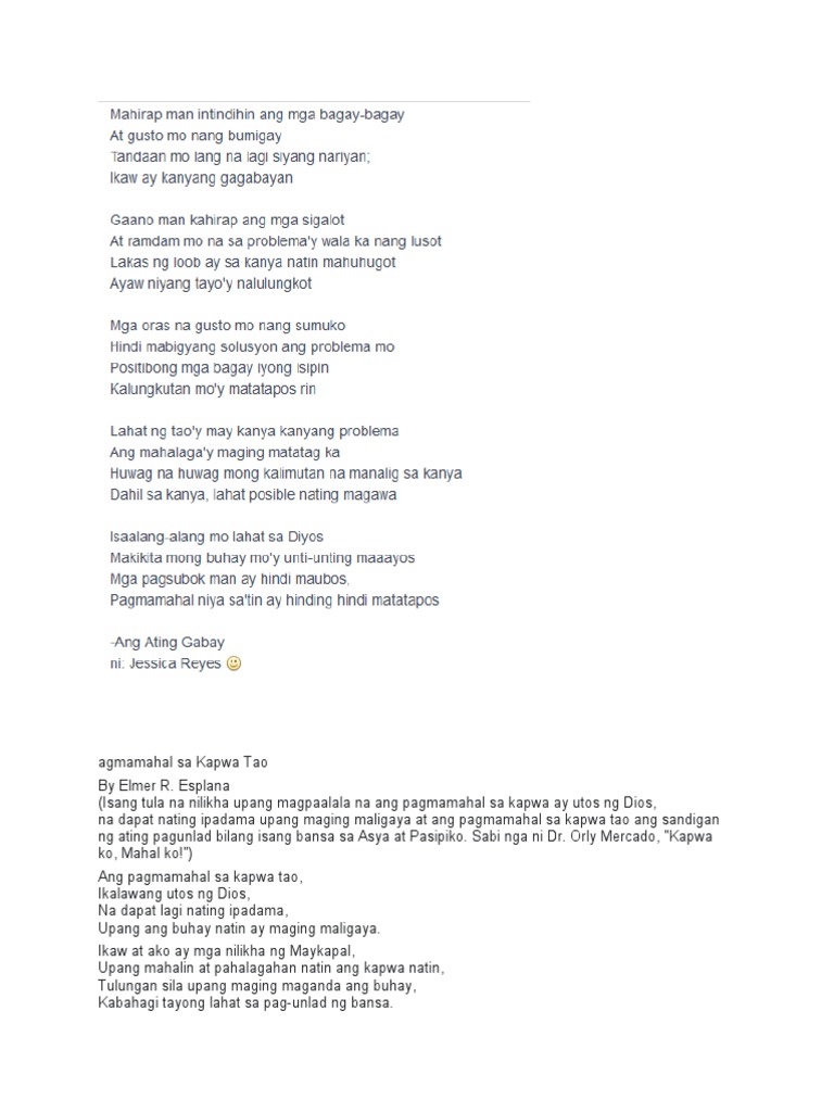 Tula para Sa Esp | PDF