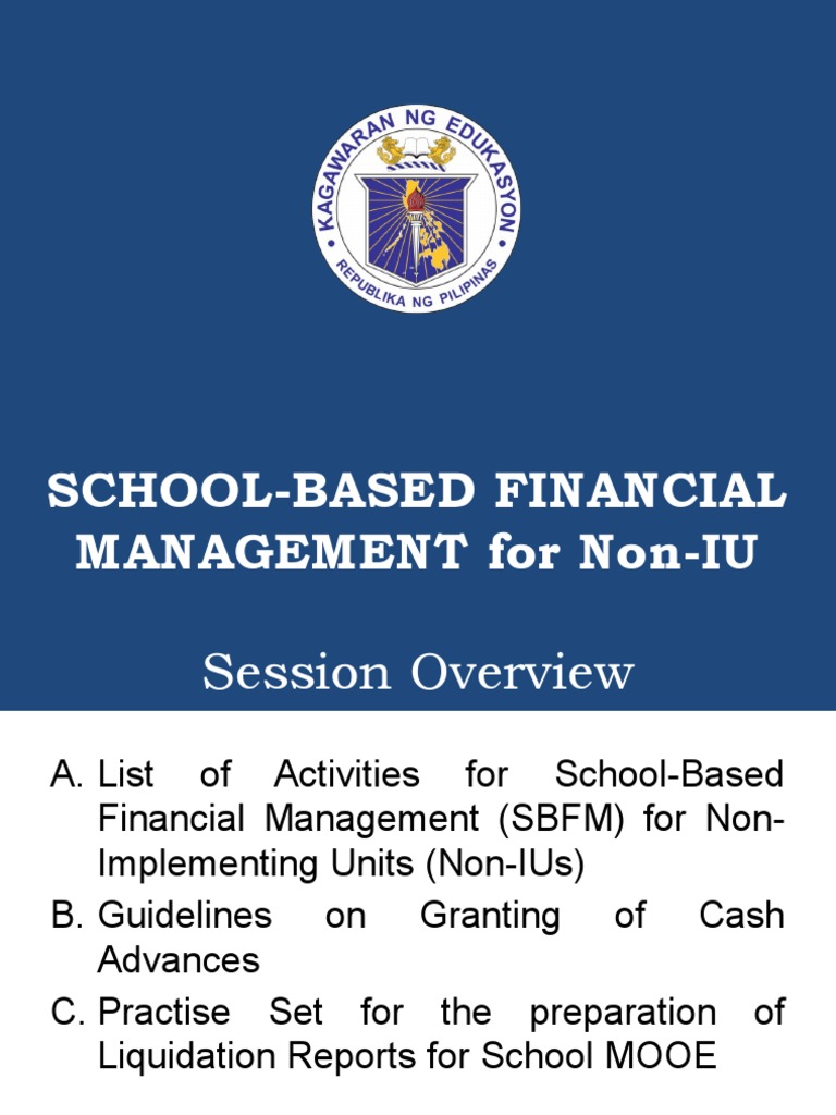 DepEd - FMOM School-Based Financial Management Non IU Final | PDF ...