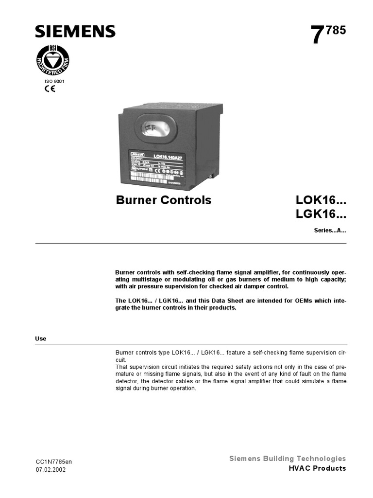 Burner Control Progamm Device PDF | PDF | Alternating Current | Switch