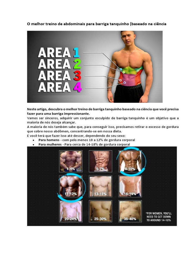 O Melhor Treino de Abdominais para Barriga Tanquinho | PDF | Músculo ...