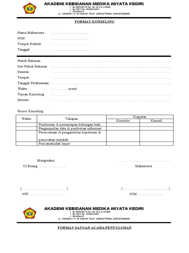 Format Konseling | PDF | Art