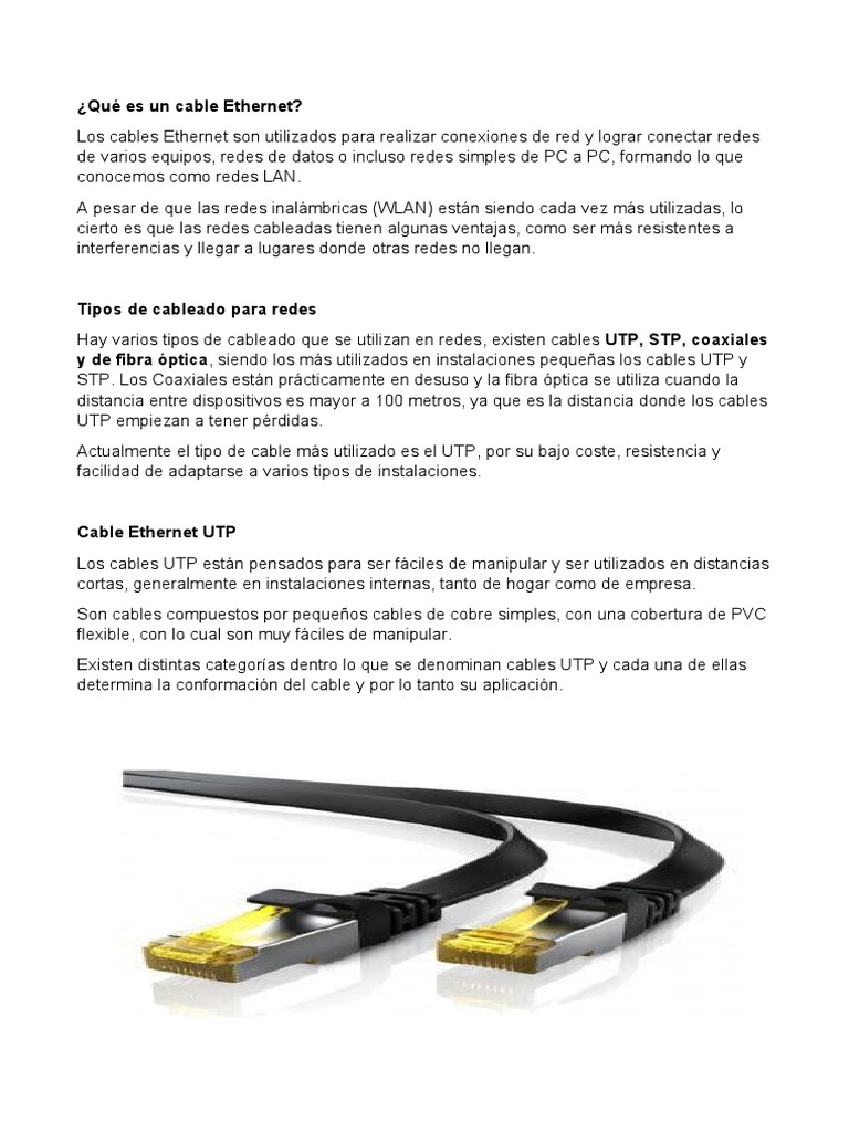 Qué Es Un Cable Ethernet | PDF | Topología de la red | Redes de ...