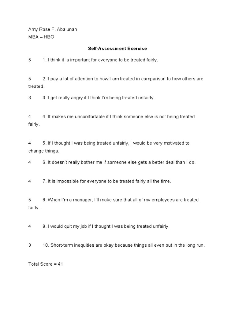 Self Assessment3 | PDF | Self-Improvement