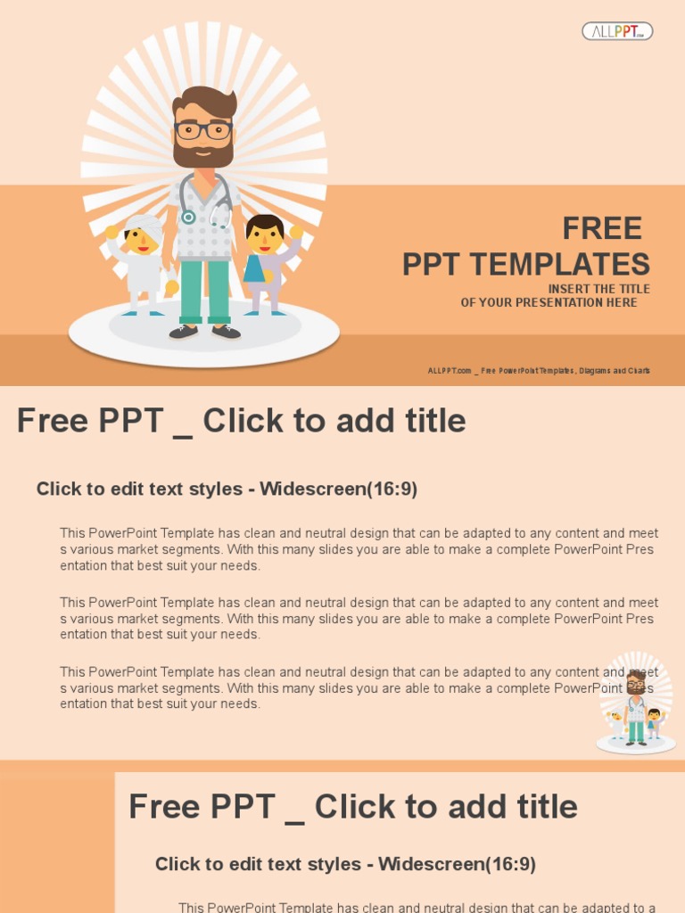 Doctor and Patients PowerPoint Templates Widescreen | PDF