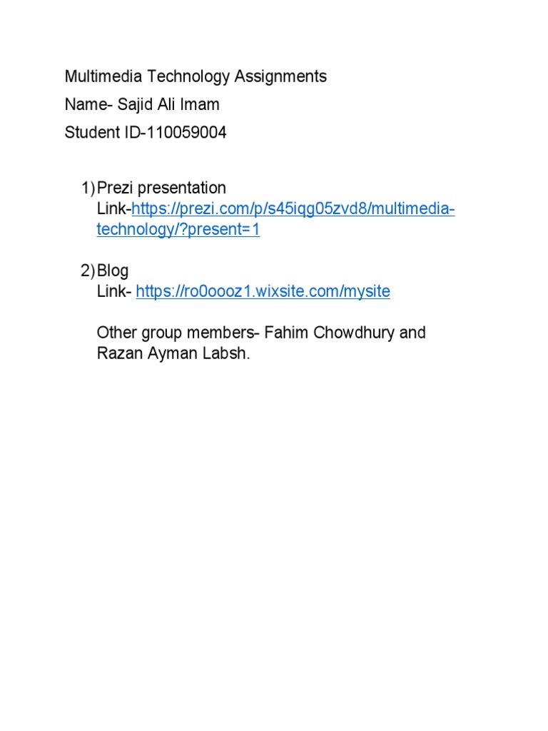 Multimedia Assignments | PDF