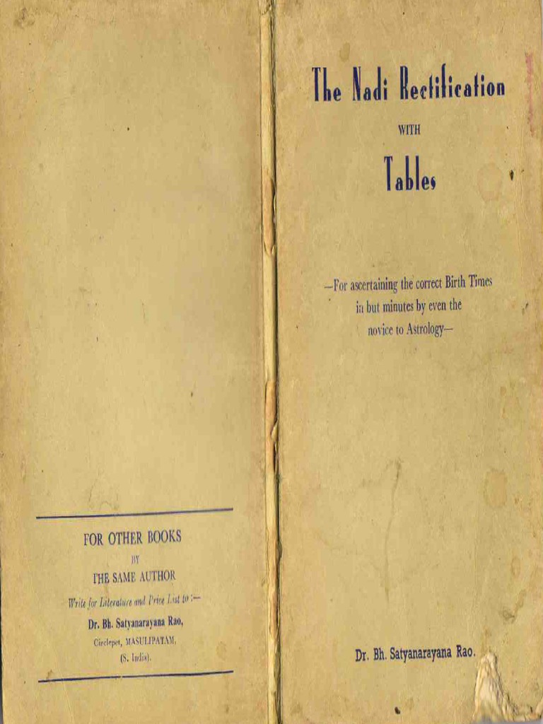 Nadi Rectification With Tables Satyanarayana-Rao | PDF