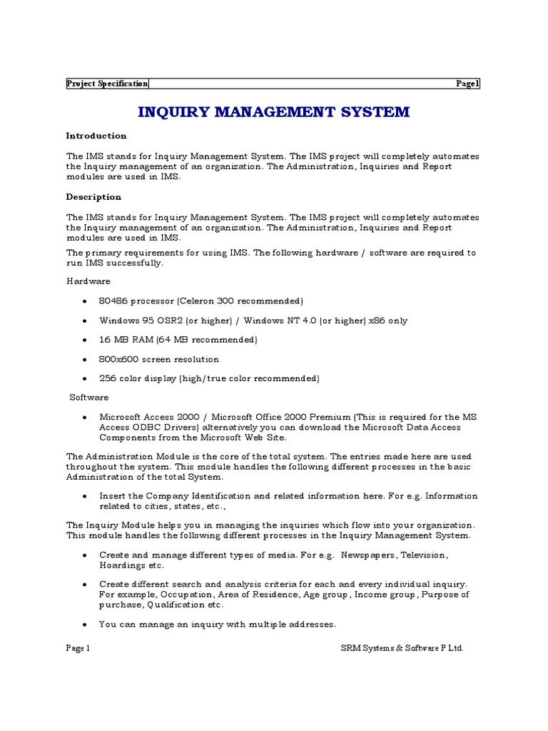 Inquiry Management System-New | PDF | Icon (Computing) | System
