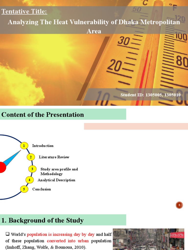 Analyzing The Heat Vulnerability of Dhaka Metropolitan Area: Tentative ...