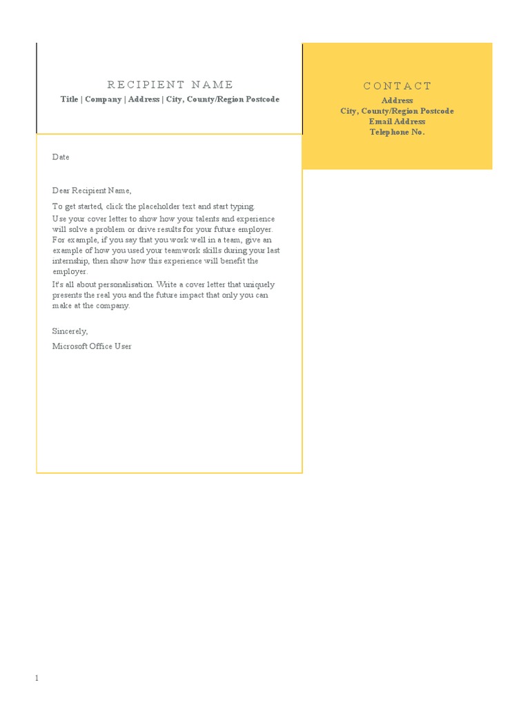 Cover Letter Recipient Name Guide | PDF
