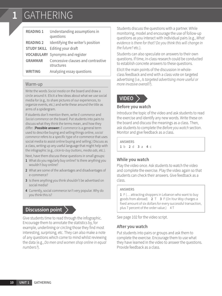 Skillful 4 RW TB Unit 1 PDF | PDF | Question | Critical Thinking