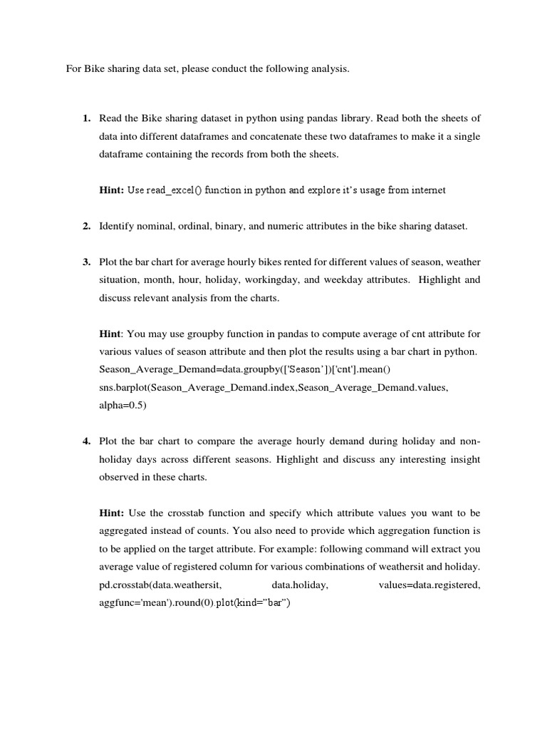 Bike Sharing Dataset Analysis Guide | PDF | Scatter Plot | Correlation ...