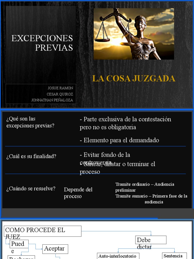Excepciones Previas | PDF | Res Judicata | Sentencia (ley)