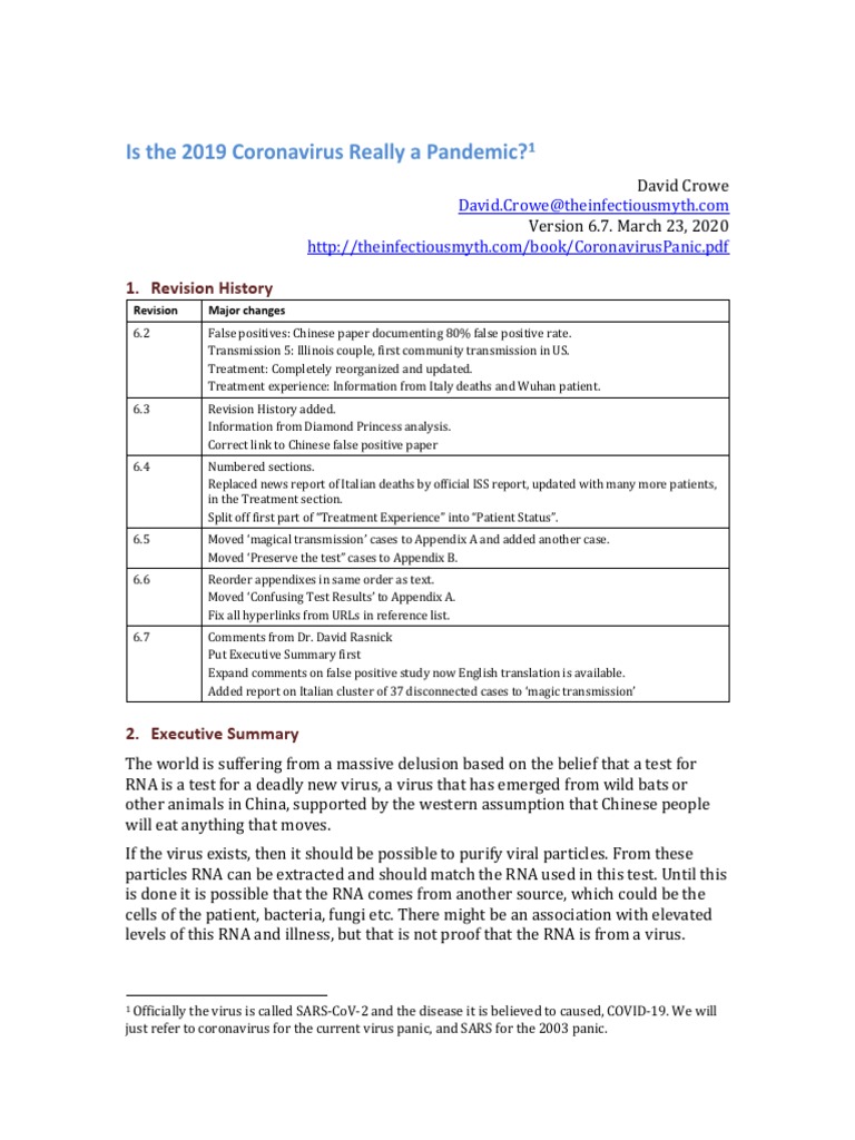 Coronavirus Panic The Infectious MYTH | PDF | Infection | Virus