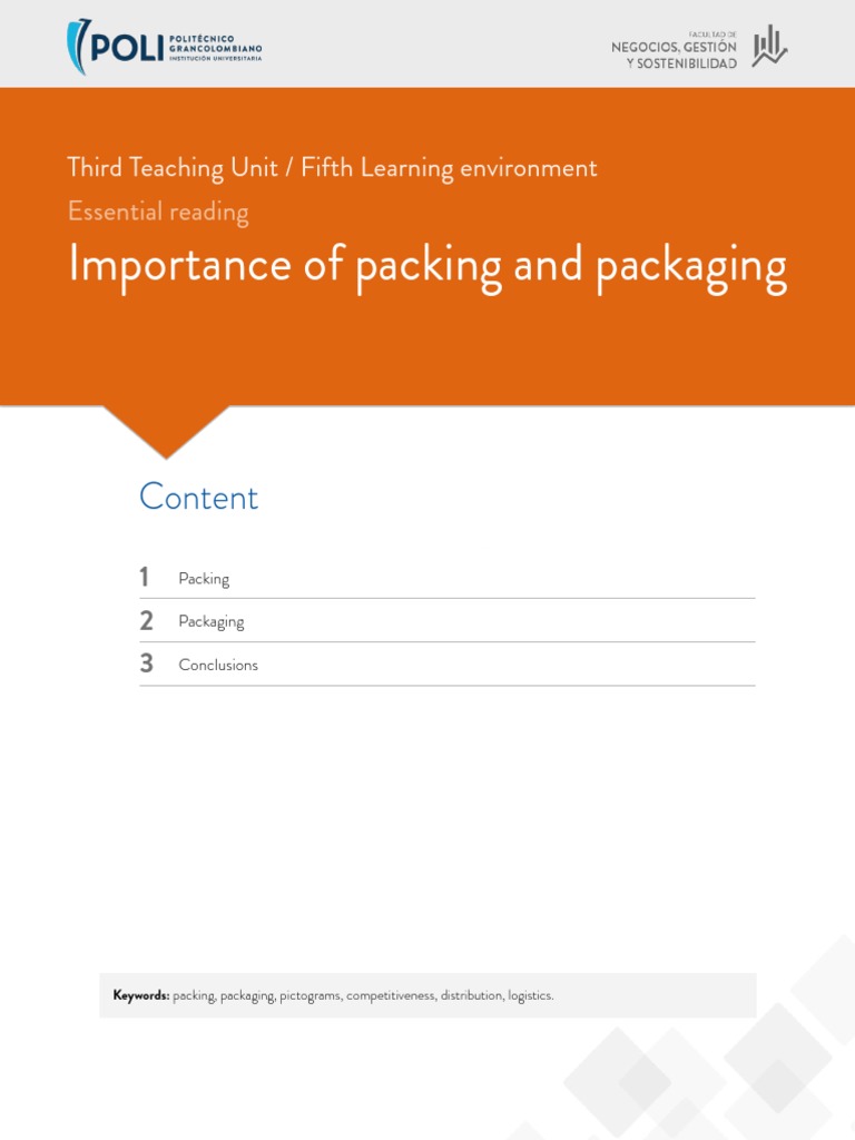 Unidad 5 Importancia Del Embalaje Y Empaque Pdf Pallet Packaging
