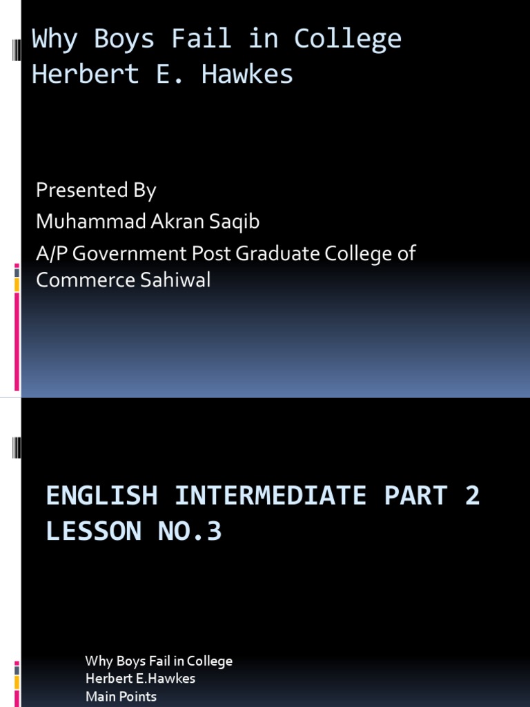 Why Boys Fail in College | PDF