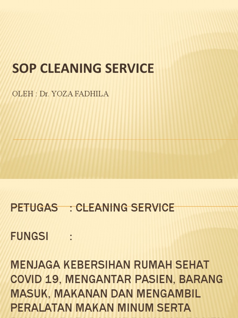 Sop Cleaning Service Covid 19 | PDF