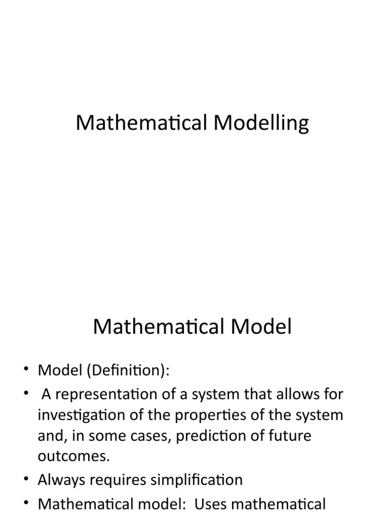 Types and Definitions of Mathematical Models | PDF | Mathematical Model ...
