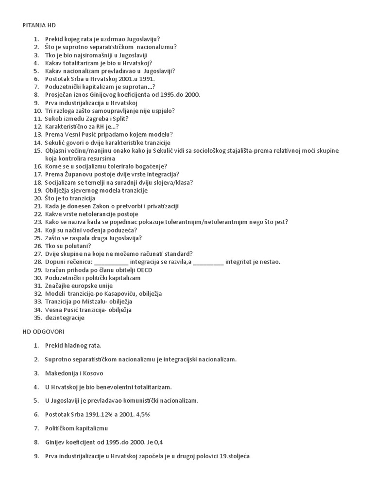 Pitanja I Odgovori | PDF