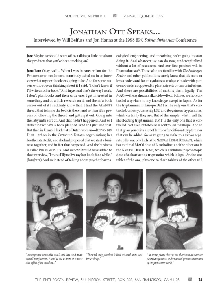 Jonathan Ott Speaks (Interview Part 1) | PDF | Ayahuasca | Nature