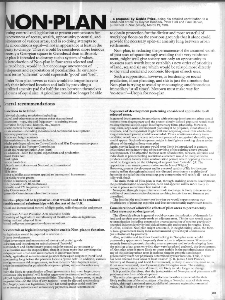 Cedric Price's Non-Plan Proposal | PDF | Nature | Business