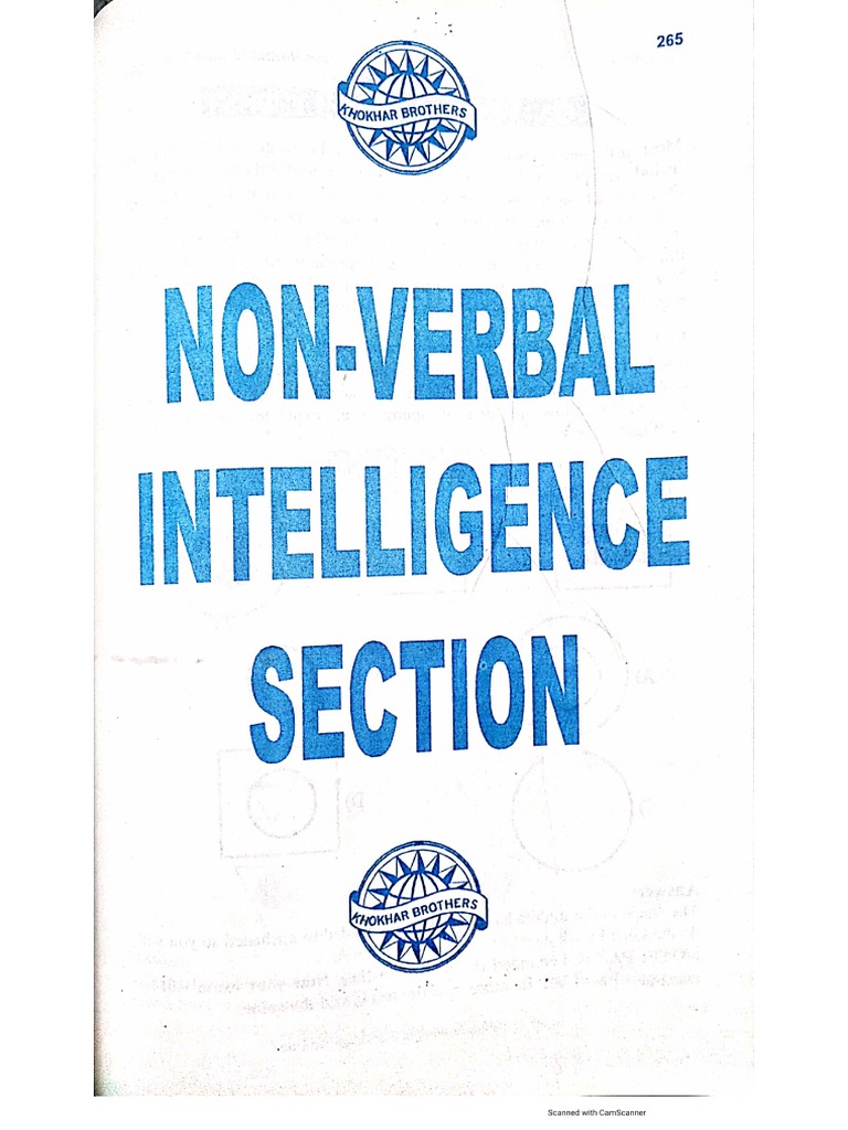 Non Verbal Intelligence by Khokhar Brothers | PDF
