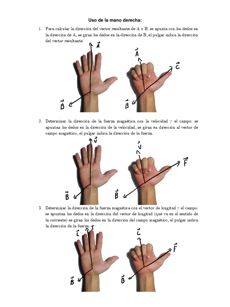 Regla De La Mano Derecha De La Fuerza Magnetica
