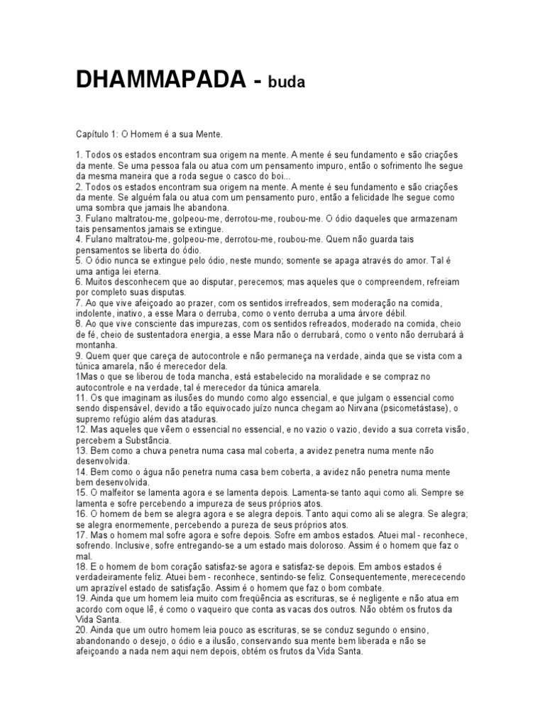 DHAMMAPADA | PDF | Sabedoria | Mente
