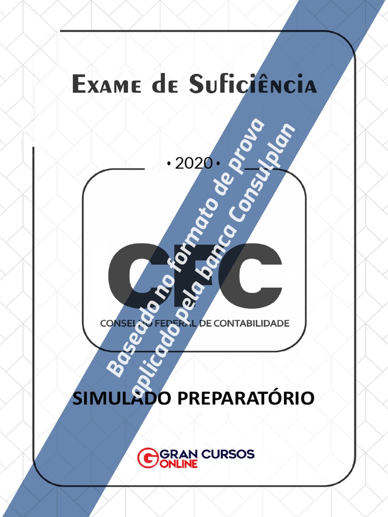 Exame CFC 2020.1 4 Simulado Completo PDF | PDF | Relatório anual | Contabilidade