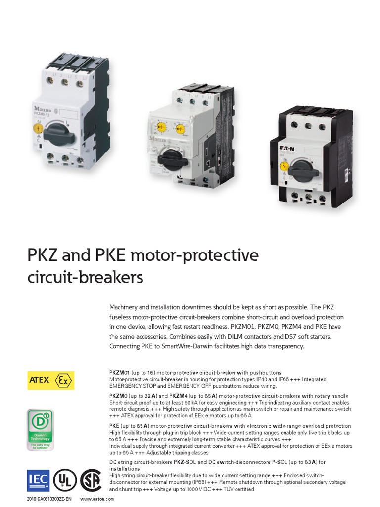 PKZ and PKE Motor-Protective Circuit-Breakers | PDF | Power Supply | Switch