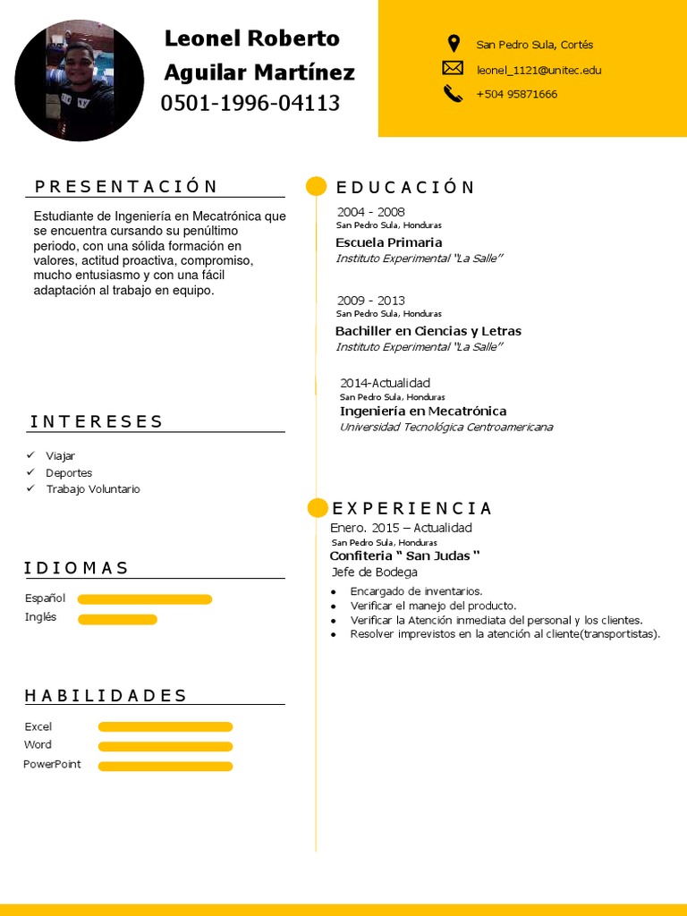 Curriculum Vitae Leonel Aguilar PDF | PDF