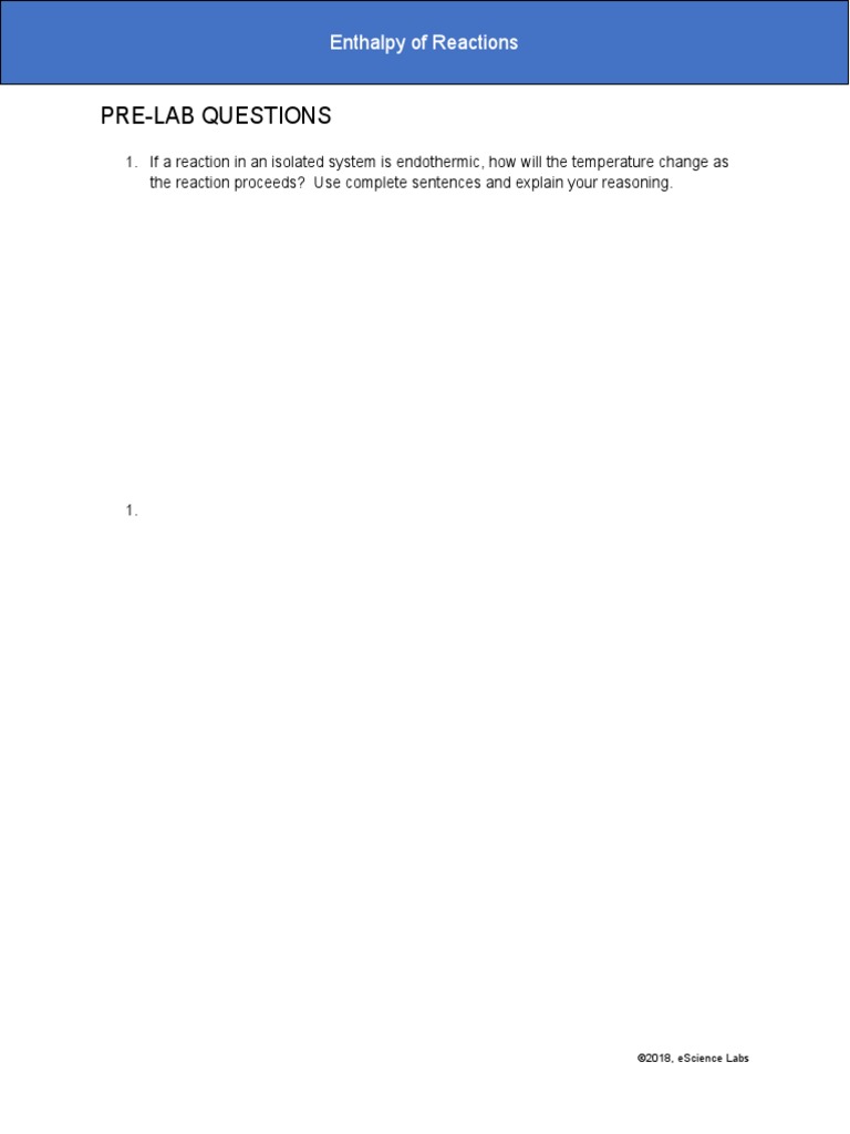Enthalpy of Reactions Experiment | PDF | Enthalpy | Temperature