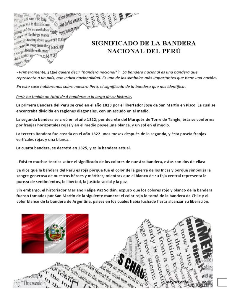 Significado de La Bandera Del Peru. | PDF