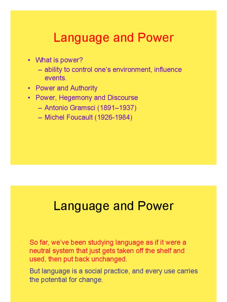 Language and Power | PDF