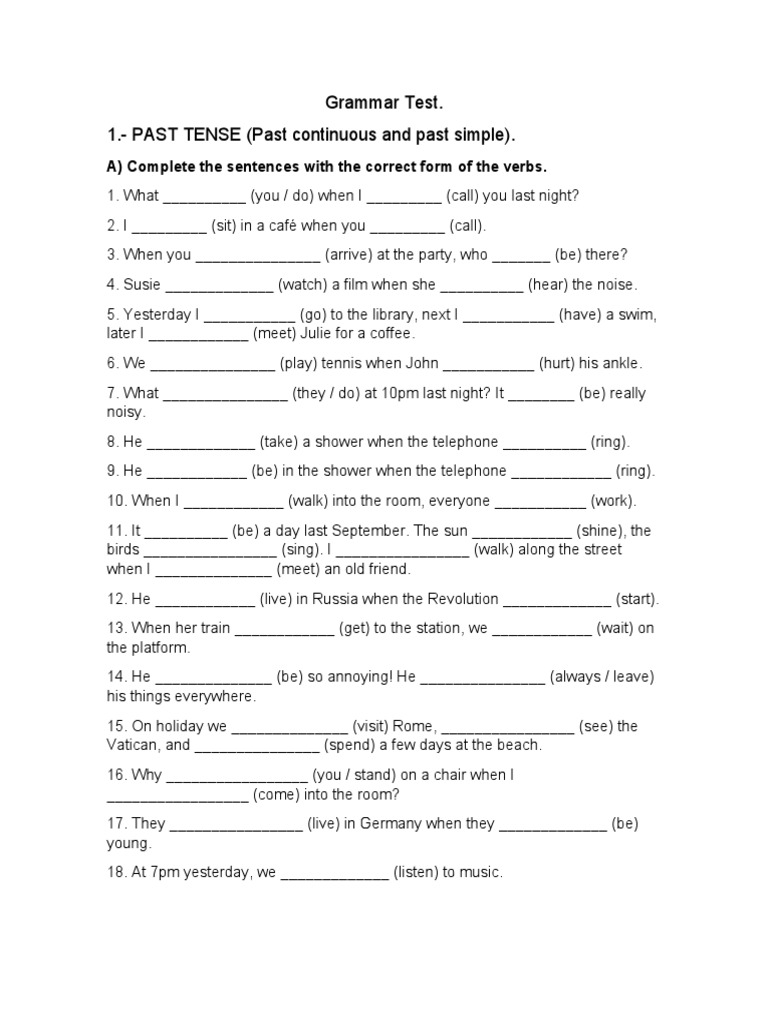 Grammar Test Itch | PDF | Grammatical Tense | Verb