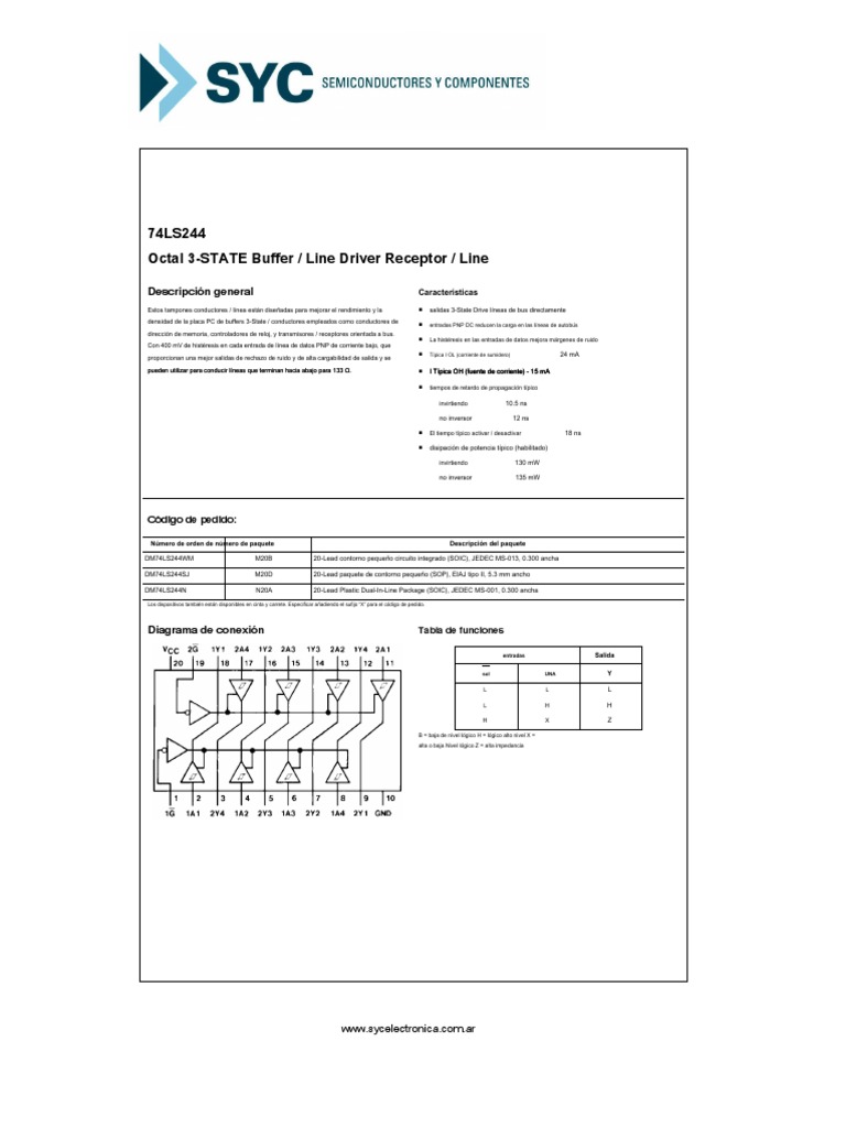 74LS244 en Es | PDF | Electrónica digital | Electrónica