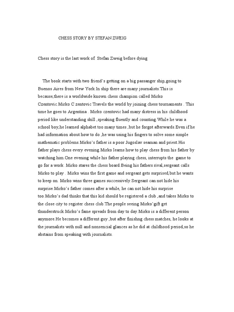Chess Story Summary | PDF