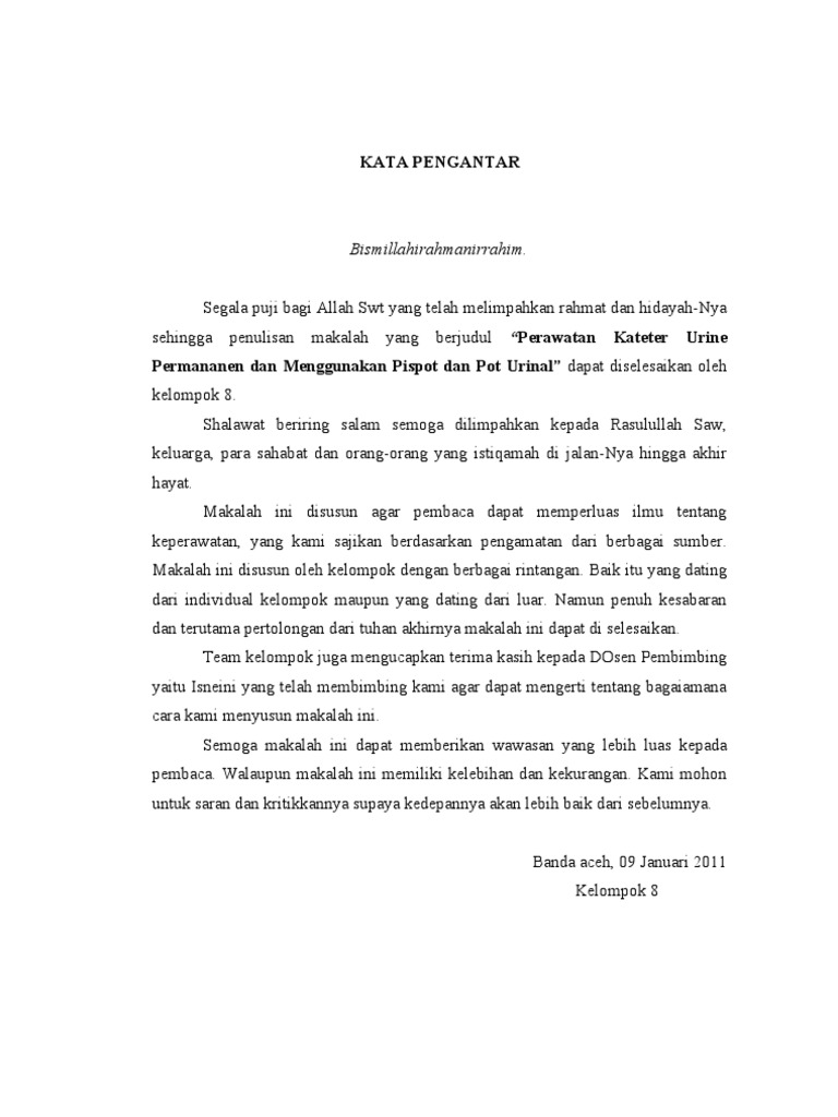 Perawatan Kateter Urine Permananen Dan Menggunakan Pispot Dan Pot ...