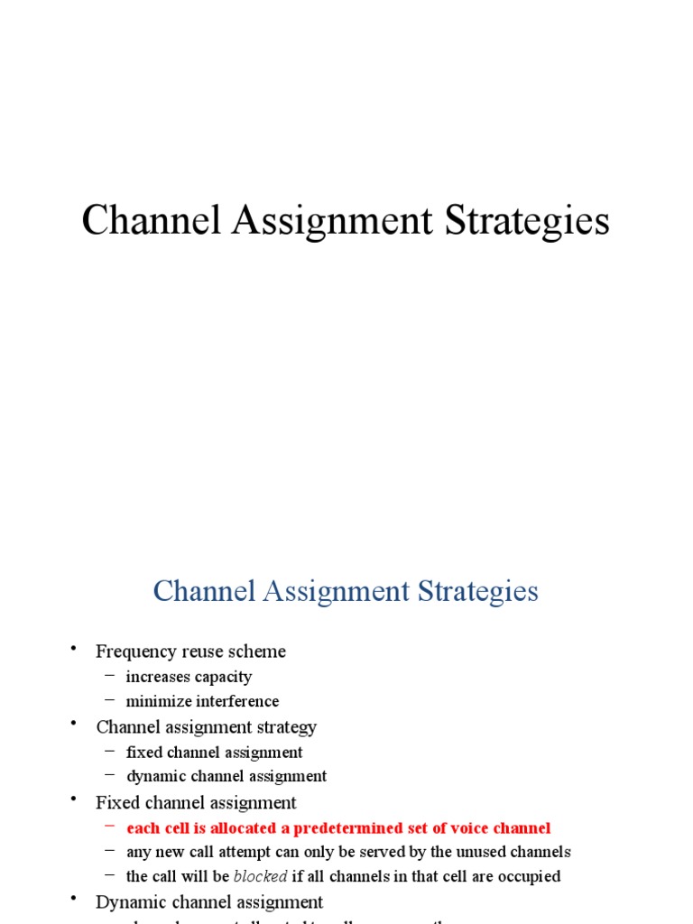 Channel Assignment Strategies | PDF | Broadcasting | Broadcast Engineering