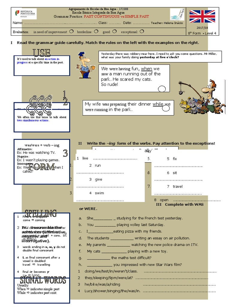 Worksheet 3 Past Simple VS Past Continuous | PDF | Linguistics | Grammar