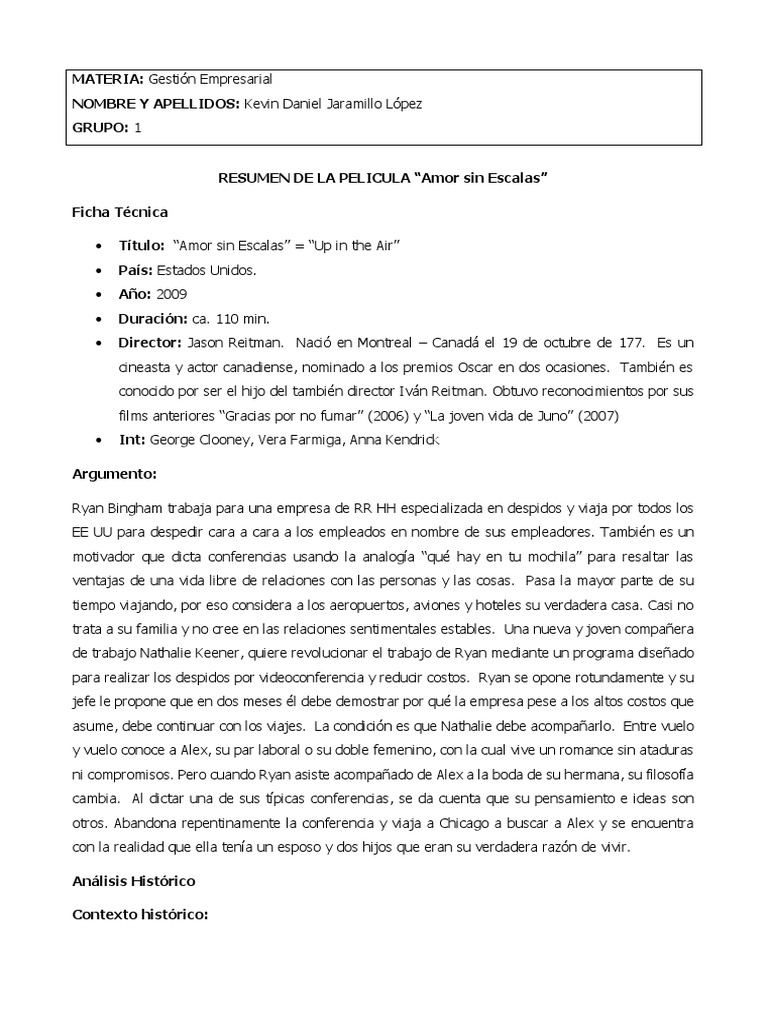 Resumen de Pelicula | PDF