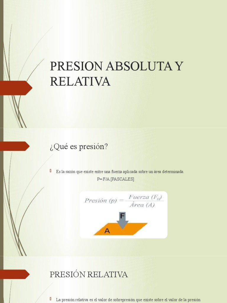 Presion Absoluta y Relativa | PDF