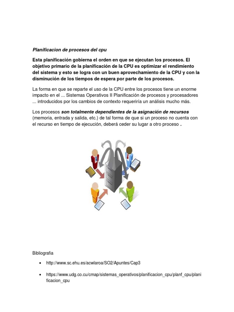 Planificacion De Procesos Del Cpu Foro Pdf Computadoras