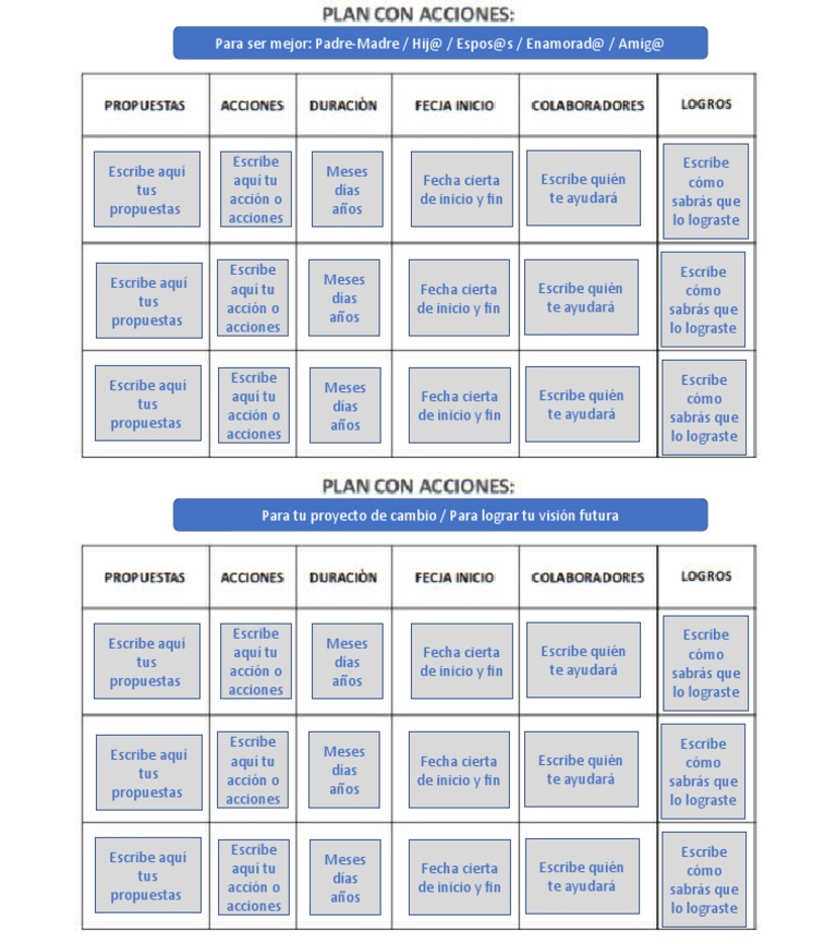 Plan de Acción Editable | PDF | Ocio | Deportes