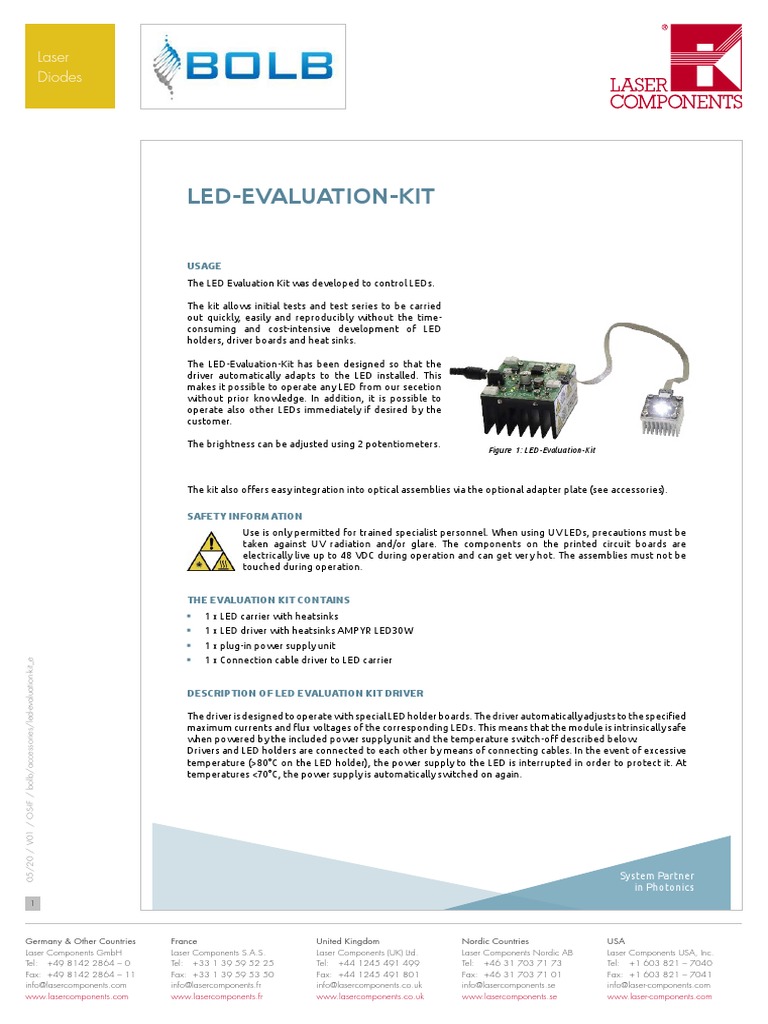 Led Evaluation Kit - e PDF | PDF | Power Supply | Light Emitting Diode