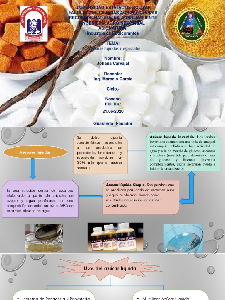 Azucares Liquidas y Especiales | PDF | Azúcar | Dieta y nutrición